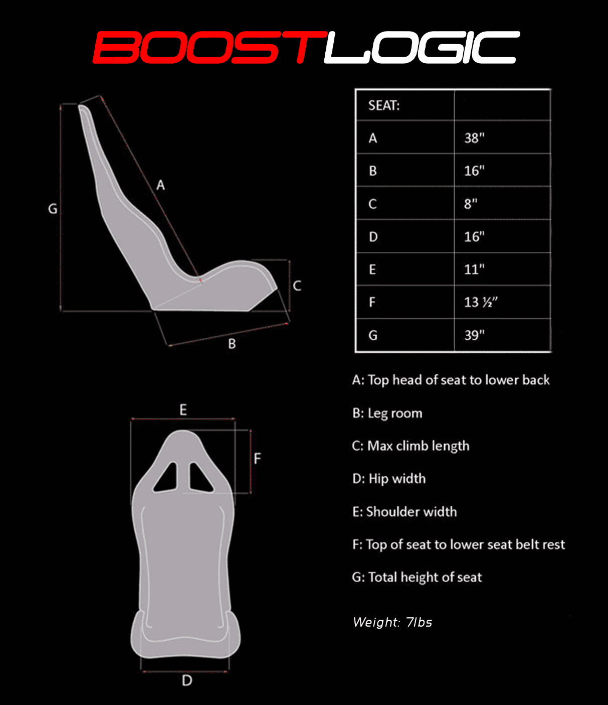 Boost Logic GTR Carbon Fiber Race Seat - Boost Logic
